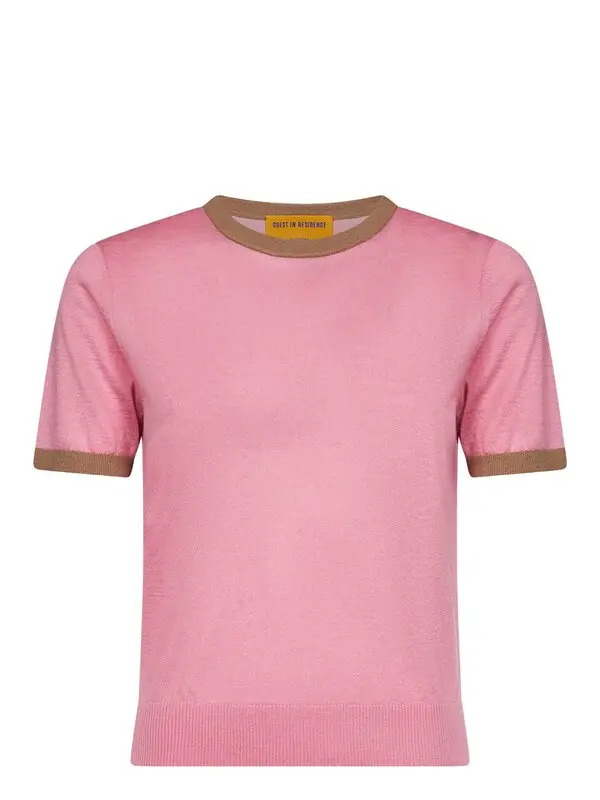 Guest In Residence Cashmere Knit Airy Ringer T-shirt - Multicolor