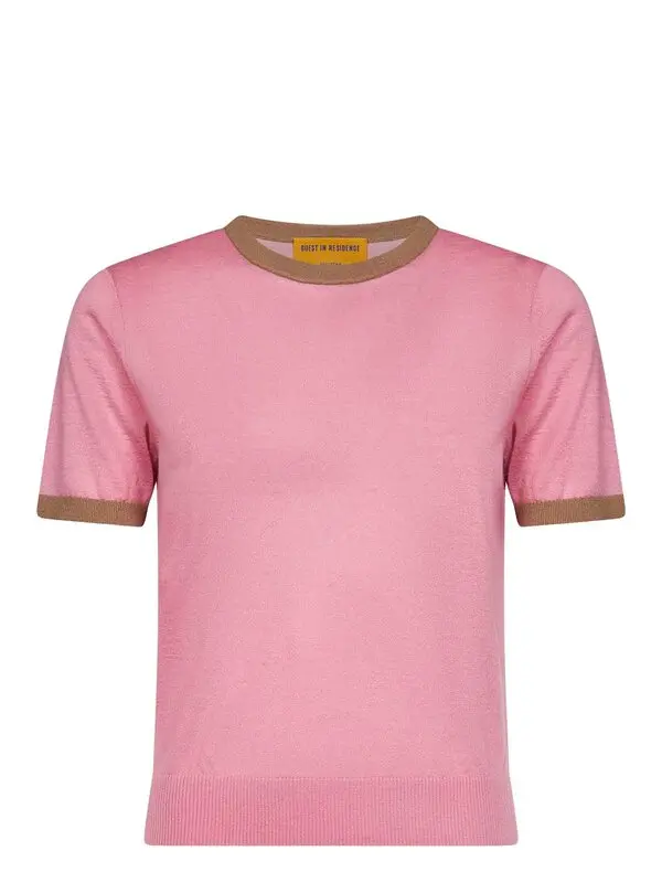 Guest In Residence Cashmere Knit Airy Ringer T-shirt - Multicolor