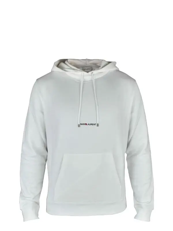 Saint Laurent Cotton Hooded Sweatshirt - White
