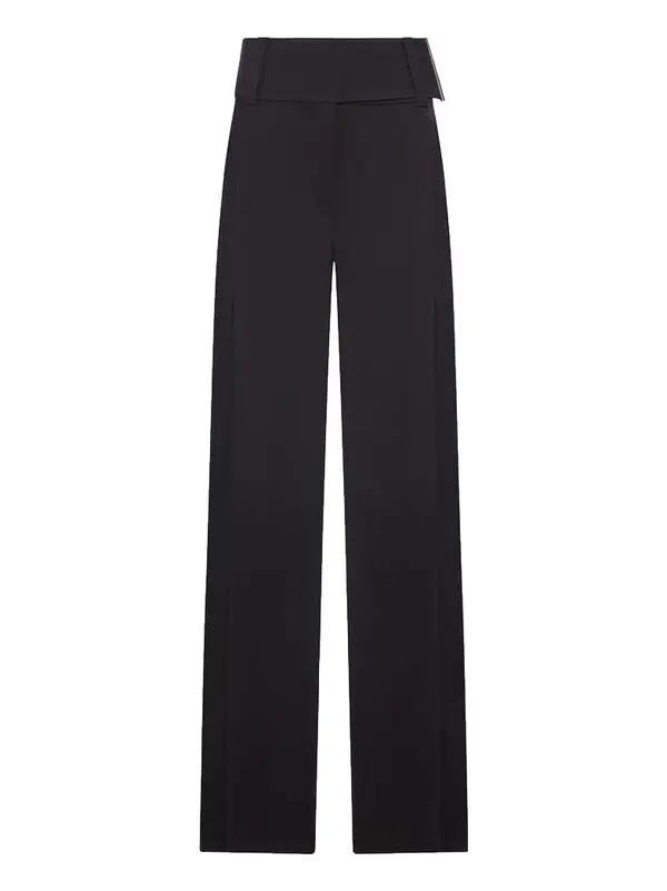 Sportmax Wide Satin Trousers - Black