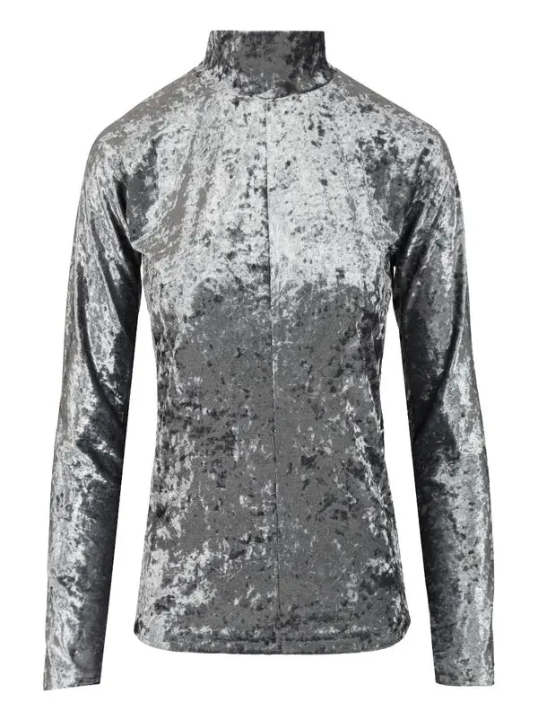 FORTE_FORTE Velvet Turtleneck - Gray