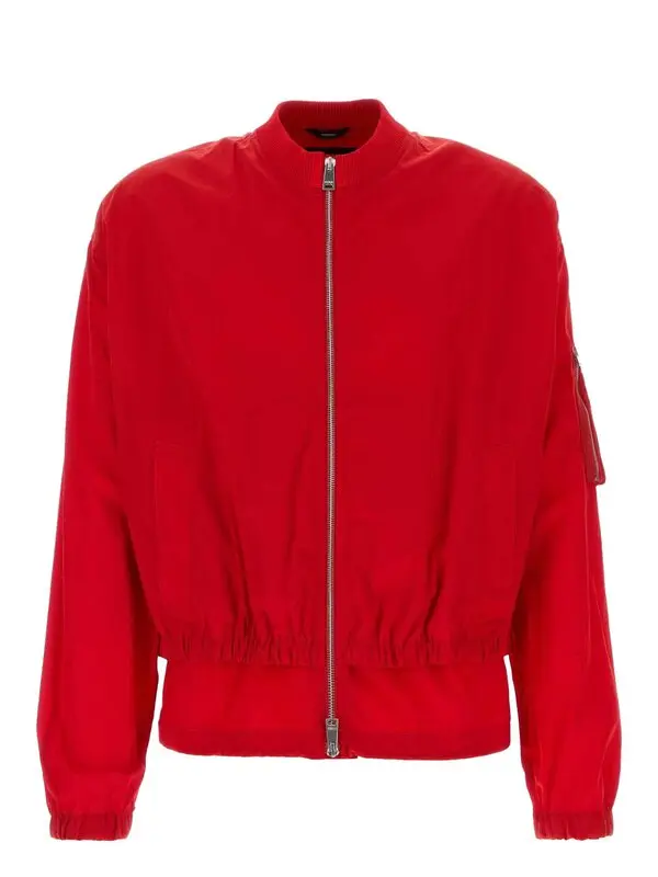 Fendi Nylon Bomber Jacket - Red