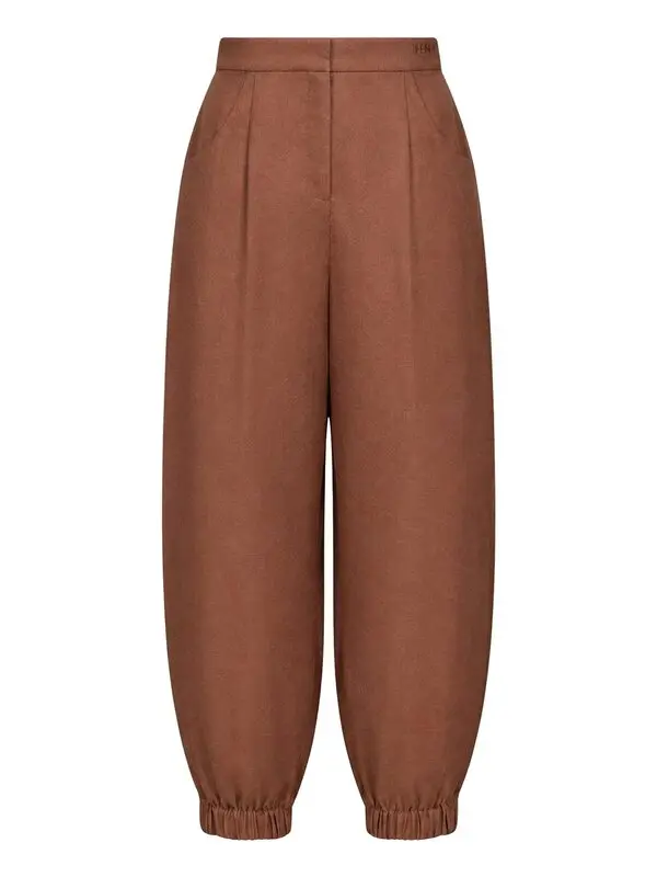 Fendi Linen And Cotton High-rise Balloon Trousers - Multicolor