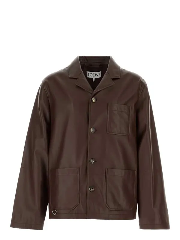 Loewe Chocolate Leather Jacket - Brown