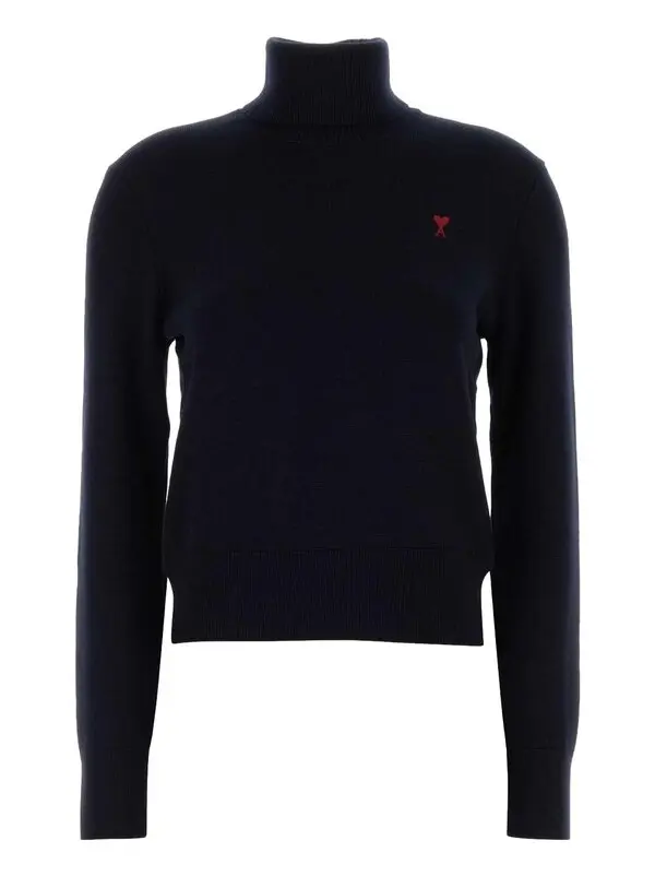 AMI Paris Midnight Wool Sweater - Blue