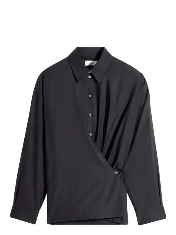 LEMAIRE Twisted Silk-blend Shirt - Black