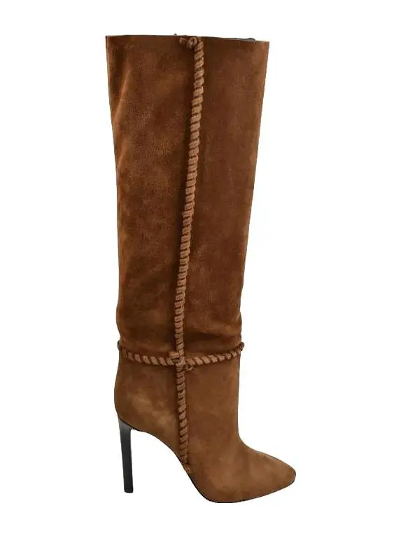Saint Laurent Suede Mica Boots - Brown