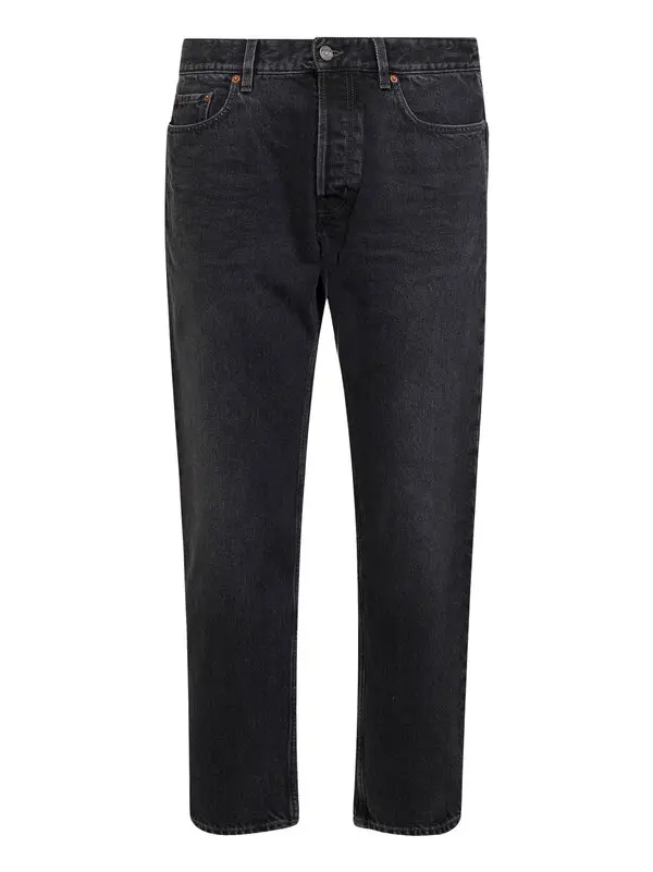 Saint Laurent Black Denim Mick Straight-leg Jeans - Multicolor