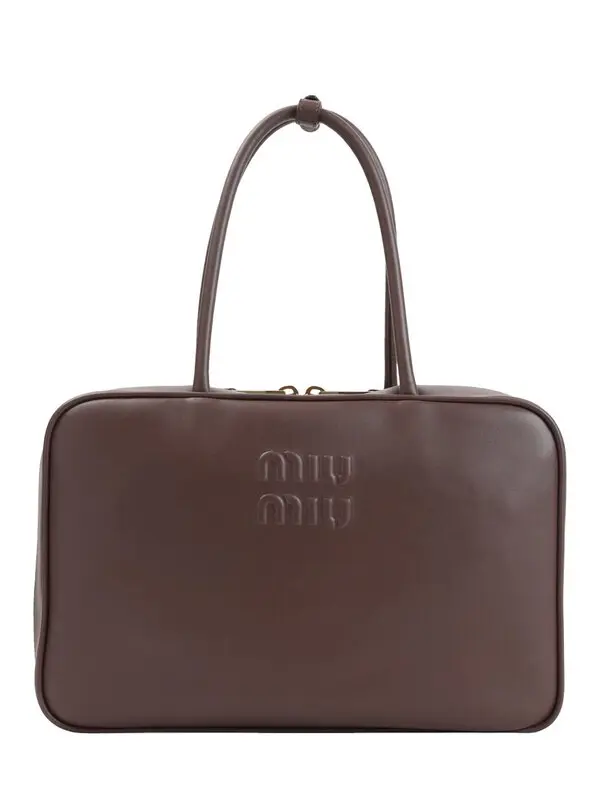 Miu Miu Beau Calf Leather Shoulder Bag - Brown