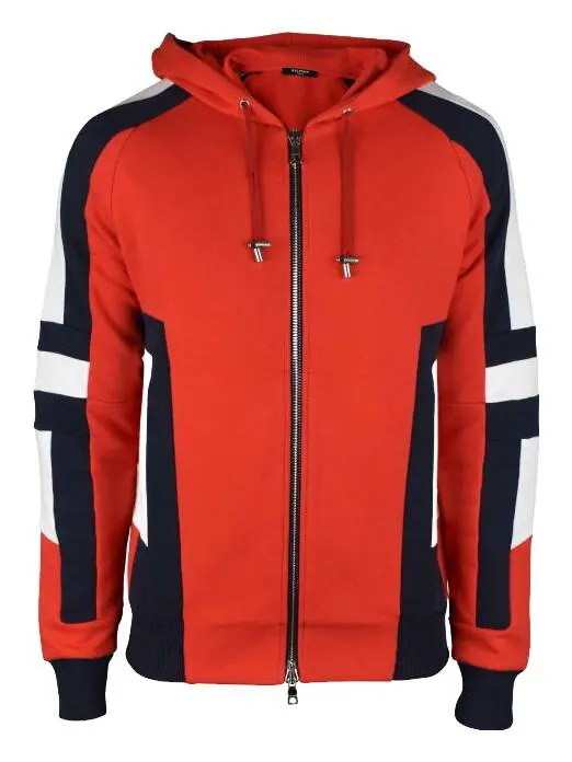 Balmain Cotton Zip-up Cardigan - Red