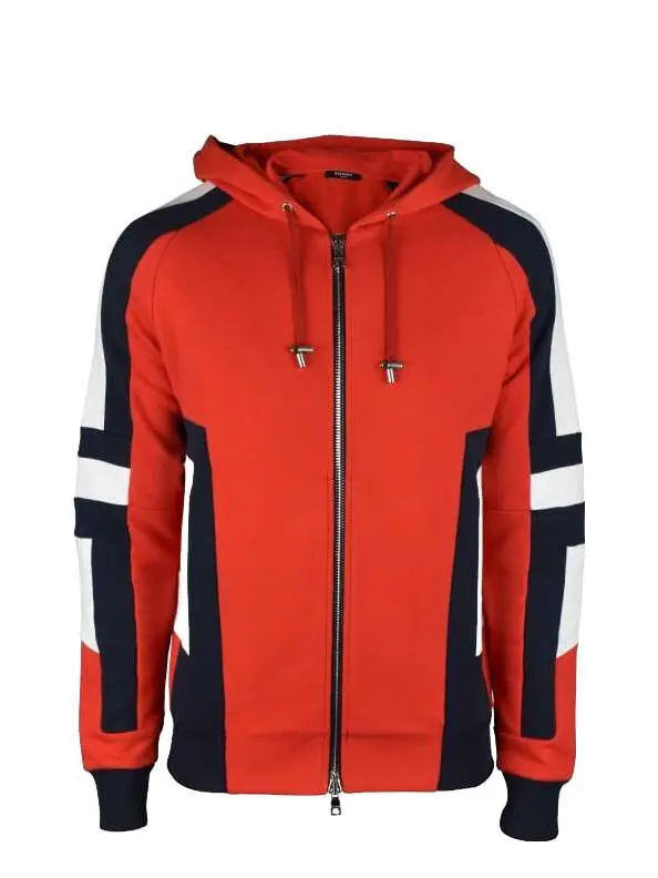 Balmain Cotton Zip-up Cardigan - Red