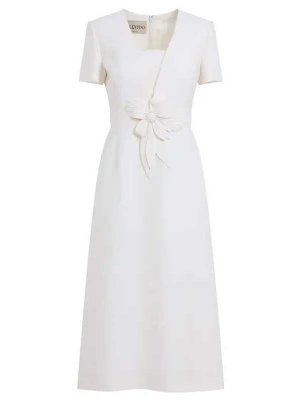 Valentino Garavani Embroidered Crêpe Midi Dress - Multicolor