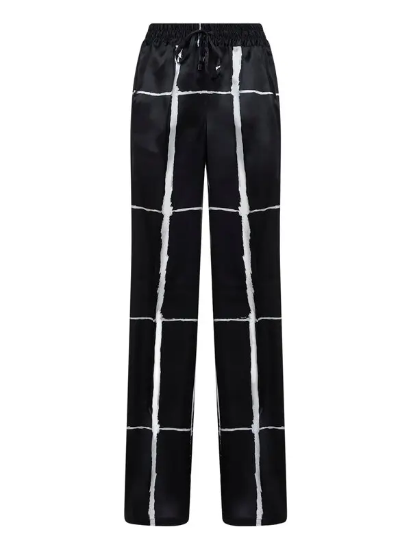 Kiton Printed Silk Drawstring Trousers - Multicolor