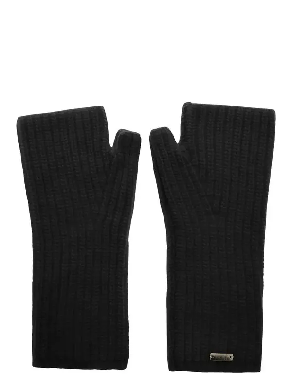 Herno Wool Ribbed Muffs - Black