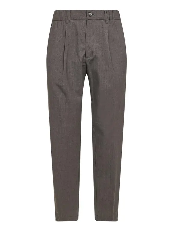Herno Dove Grey Two-way Stretch Wool Canvas Trousers - Multicolor