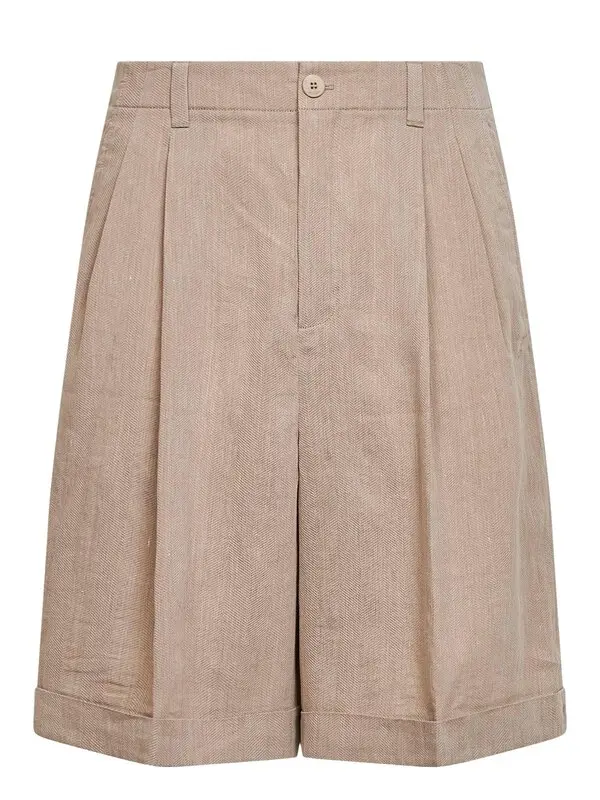 Jacquemus Beige The Pastro Bermuda Shorts With Pleats - Multicolor