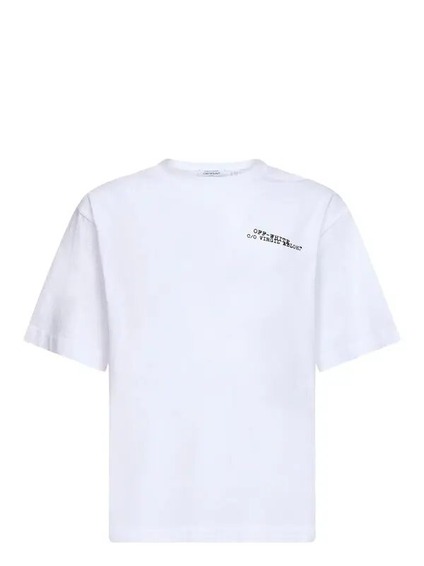 Off-White White Cotton Jersey Type Arrow Skate T-shirt - Multicolor