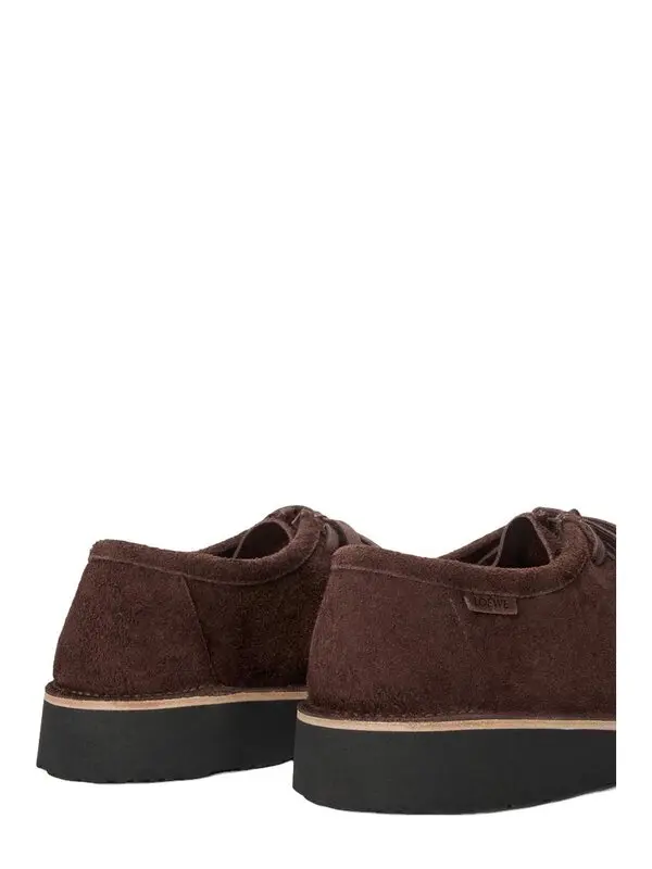 Loewe Suede Calfskin Lace-up Shoes - Brown