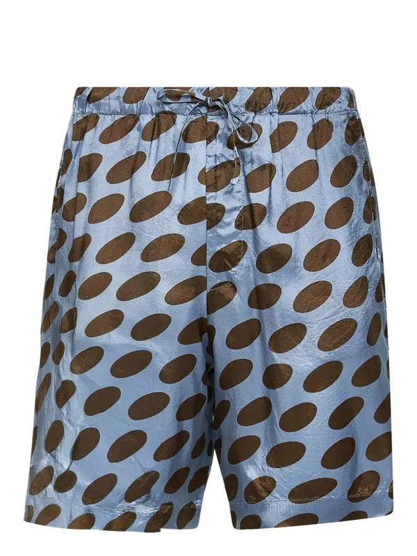 Dries Van Noten Steel Cupro Soft Ellipses-printed Shorts - Multicolor