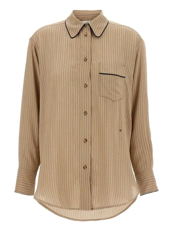 Victoria Beckham Piping Detail Pyjama' Shirt - Brown