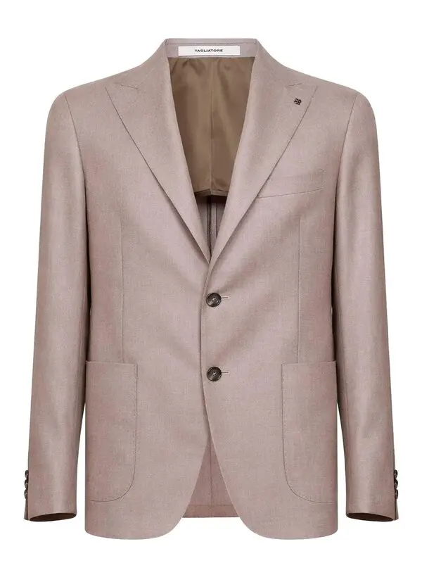 Tagliatore Dove Grey Virgin Wool Blend Single-breasted Montecarlo Blazer - Multicolor