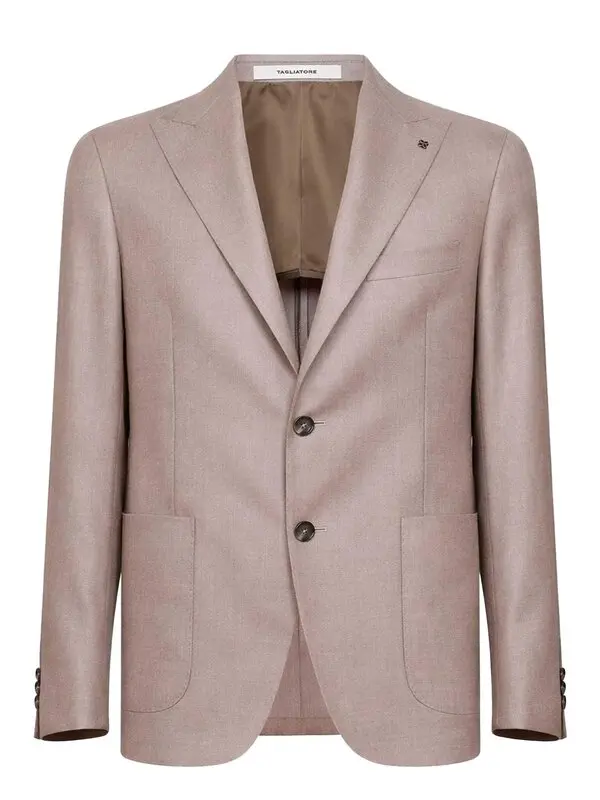 Tagliatore Dove Grey Virgin Wool Blend Single-breasted Montecarlo Blazer - Multicolor