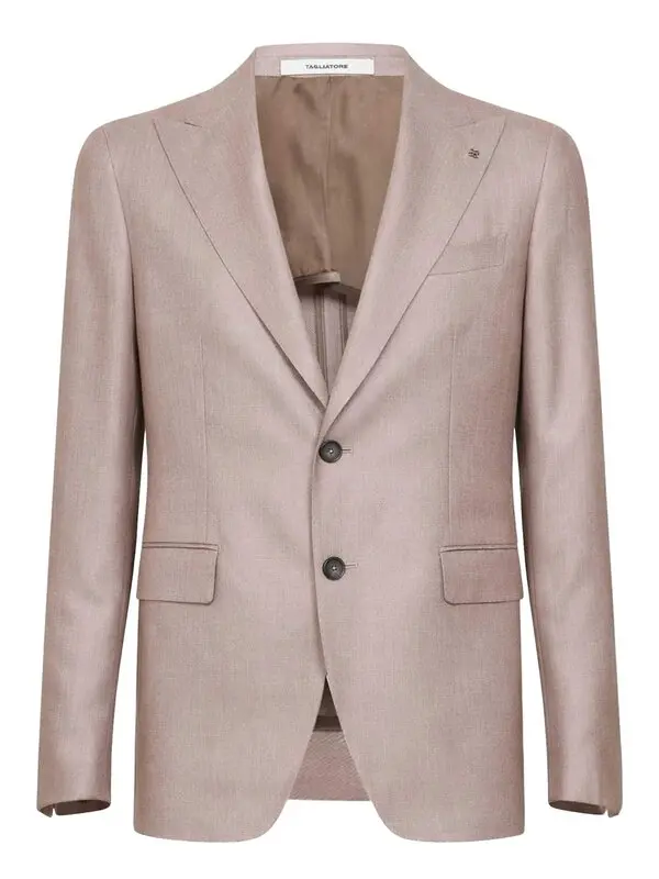 Tagliatore Dove Grey Wool And Silk And Linen Blend Vesuvio Single-breasted Blazer - Multicolor
