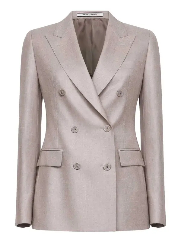 Tagliatore Wool, Silk, And Linen Double-breasted Blazer - Multicolor