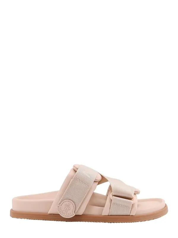 Moncler Summer Leather Sandals With Nylon Details - Multicolor