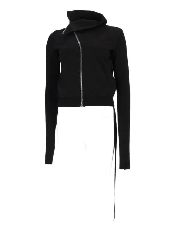 Rick Owens Asymmetrical Zip Mountain Sweatshirt - Black
