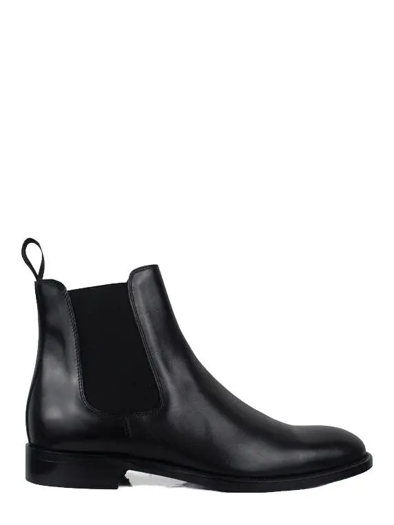 ALBERTO Calfskin Leather Chelsea Boot - Black