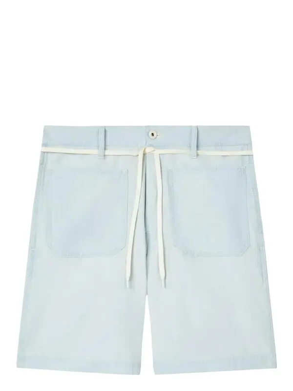 Kenzo Straight Shorts In Stone Bleach Chambray - Blue