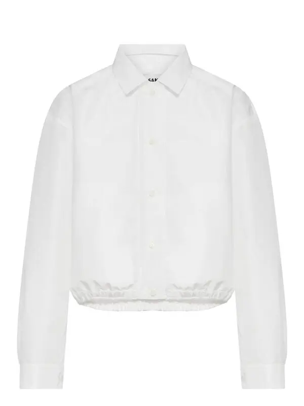 JIL SANDER Cropped Technical Fabric Jacket - White
