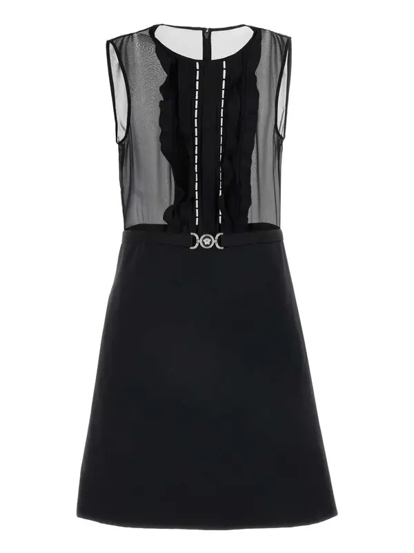 Versace Georgette Mini Dress - Black
