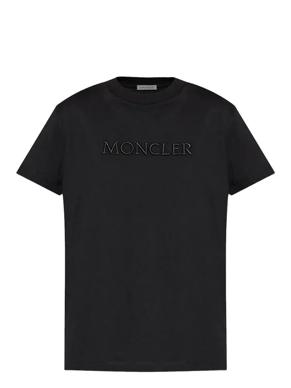 Moncler Cotton Short Sleeve T-shirt - Black