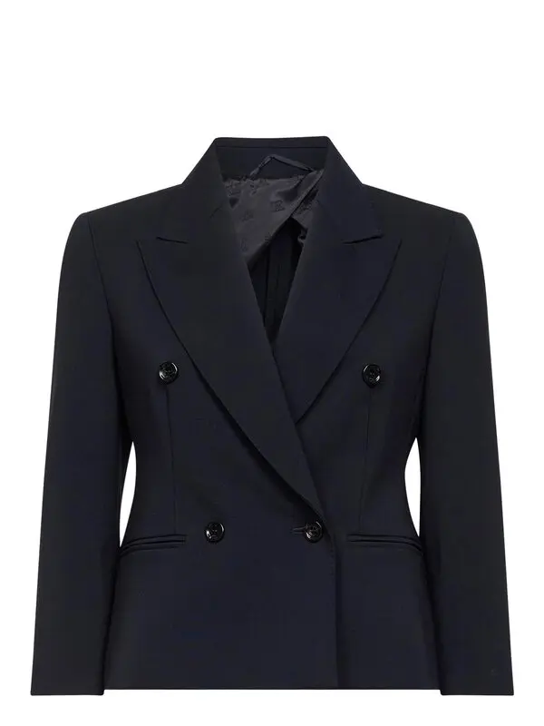 Max Mara Stretch Canvas Cropped Blazer - Multicolor