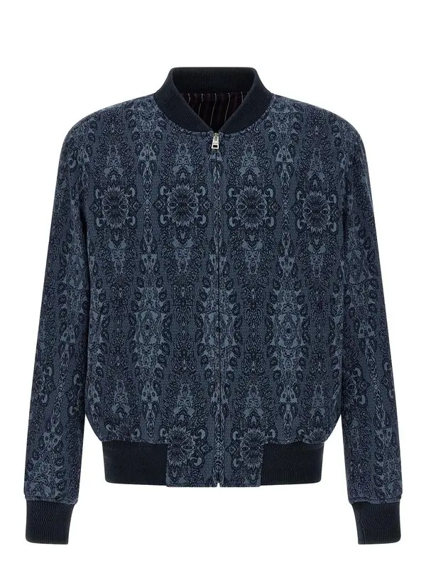 Etro Jacquard Bomber Jacket - Blue