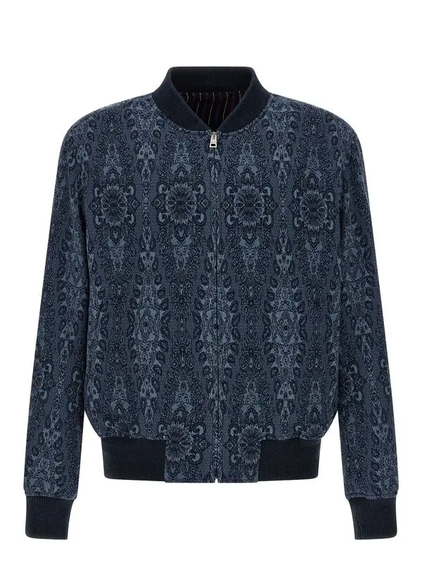 Etro Jacquard Bomber Jacket - Blue