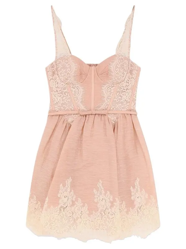 Zimmermann Valiant Lace Trim Mini Dress - Multicolor