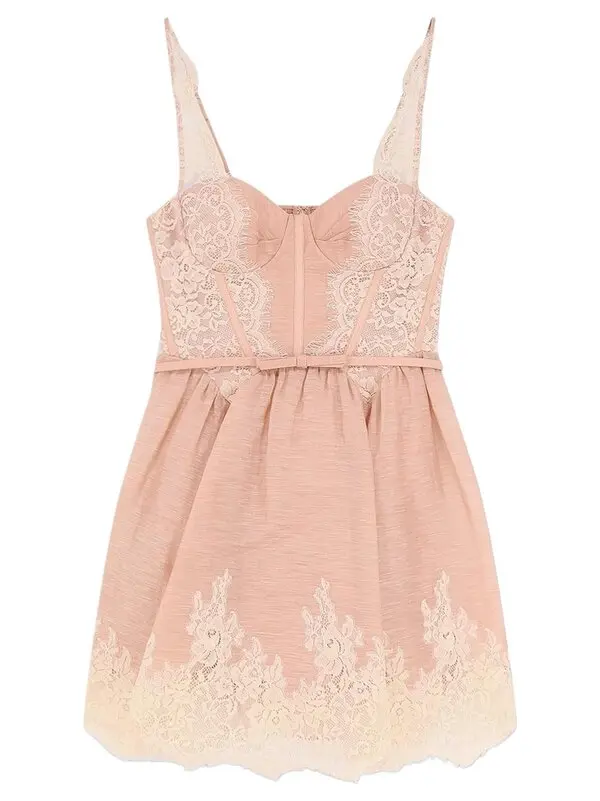 Zimmermann Valiant Lace Trim Mini Dress - Multicolor