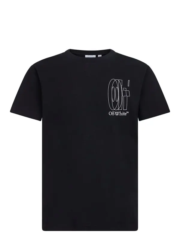 Off-White Black Cotton Jersey Slim-fit Printed T-shirt - Multicolor