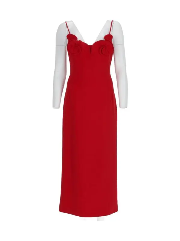Magda Butrym Abito Midi Con Applicazioni Floreali - Red