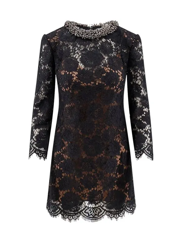 SELF-PORTRAIT Lace Mini Dress - Black