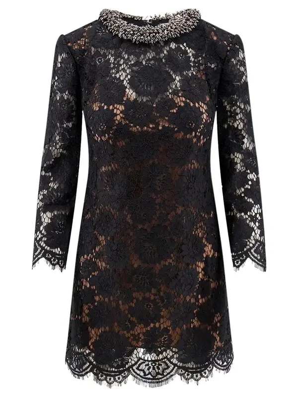 SELF-PORTRAIT Lace Mini Dress - Black