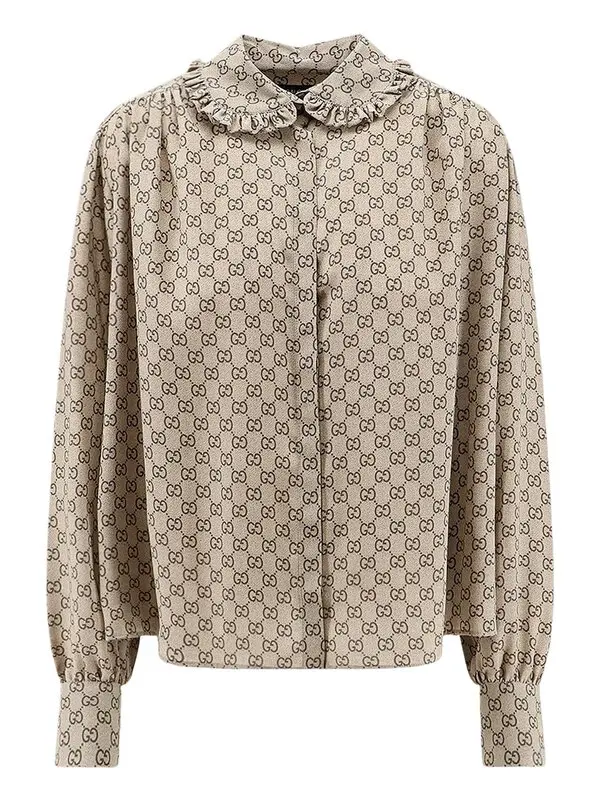 Gucci Primavera Silk Shirt With Gg Print - Multicolor