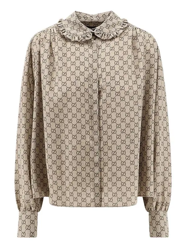 Gucci Silk Shirt With Gg Print - Multicolor