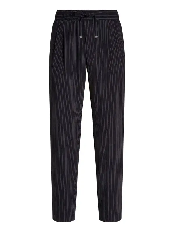Dolce & Gabbana Pinstriped Wool Jogging Trousers - Multicolor