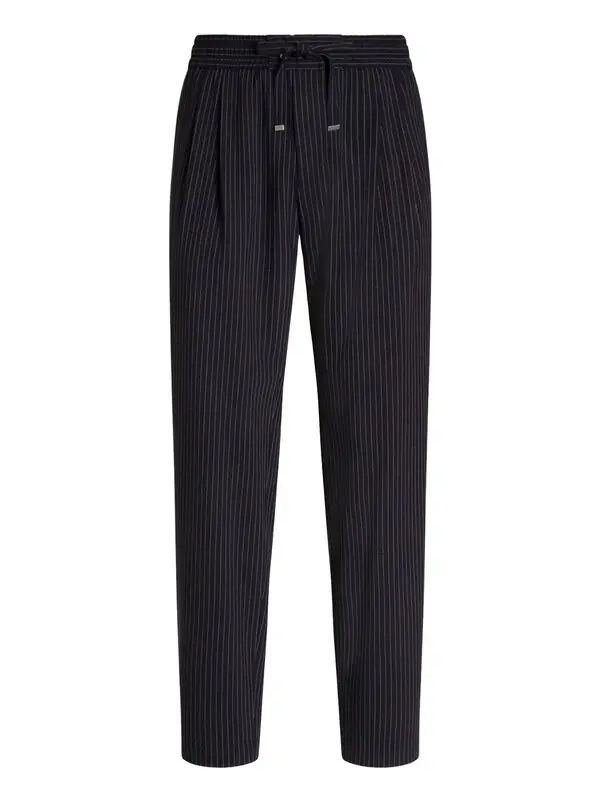 Dolce & Gabbana Pinstriped Wool Jogging Trousers - Multicolor