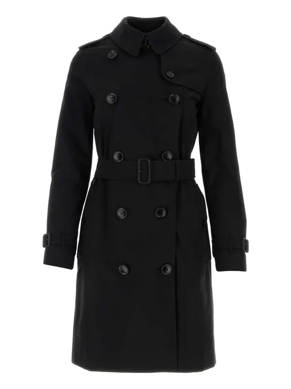 Burberry Gabardine Trench Coat - Black
