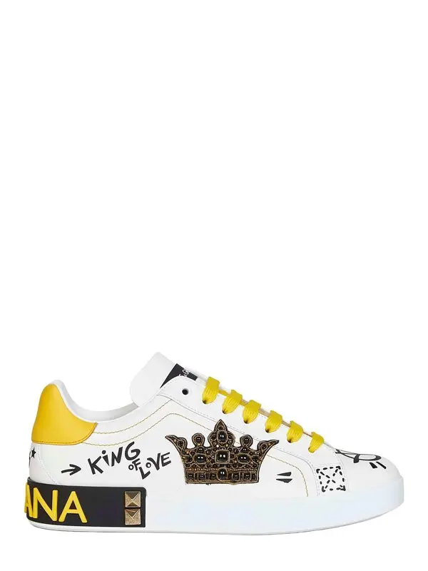 Dolce & Gabbana Leather Portofino Sneakers - Multicolor